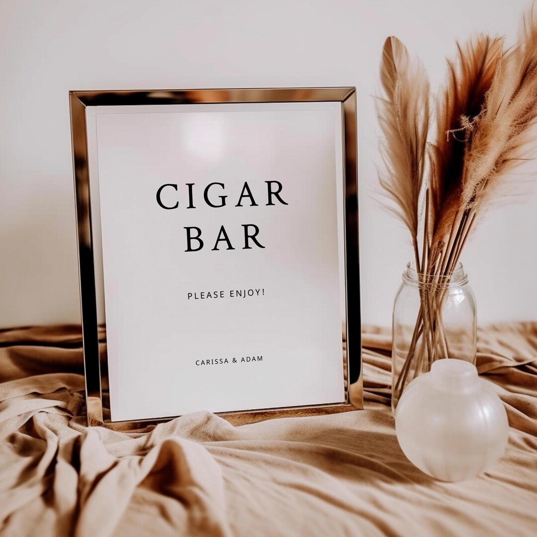 Groomsmen Cigar Sign Template, Wedding Cigar Bar Sign, Printable Cigar ...