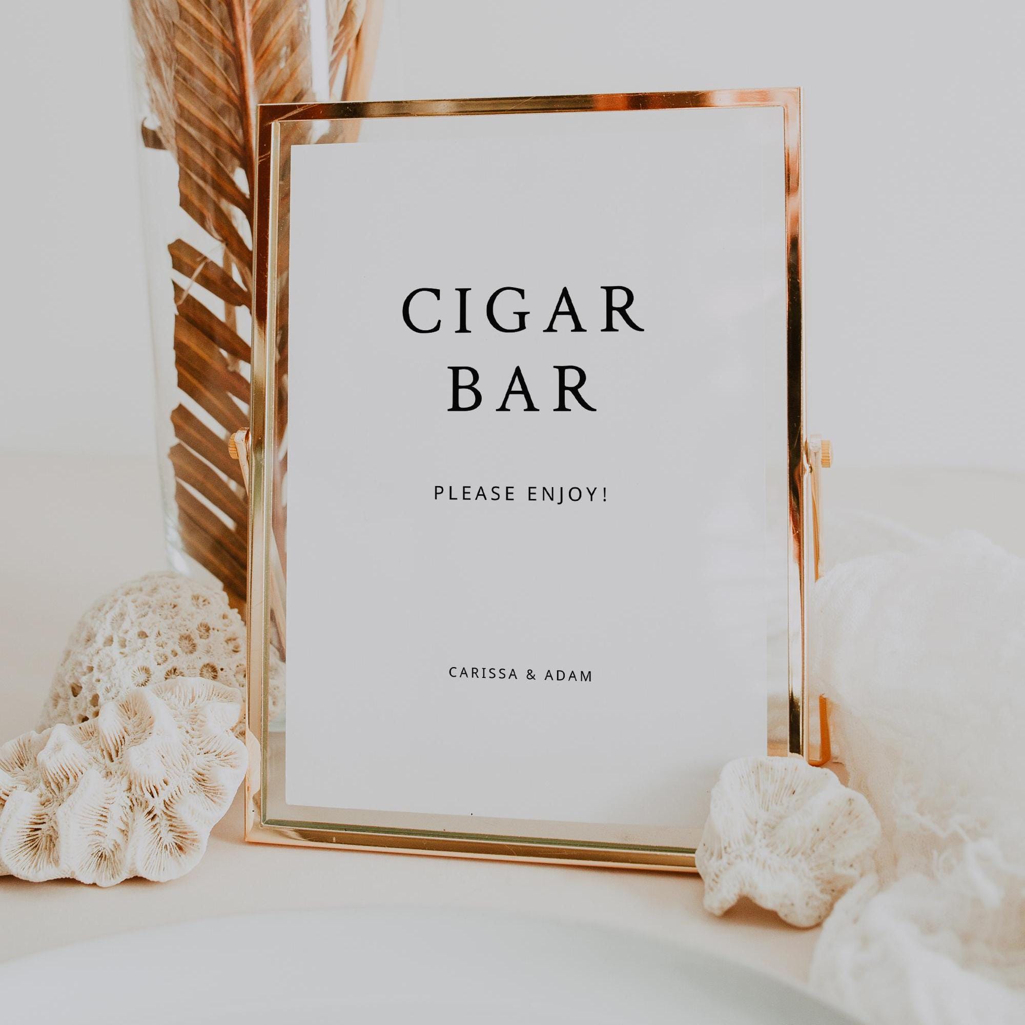 Groomsmen Cigar Sign Template, Wedding Cigar Bar Sign, Printable Cigar ...