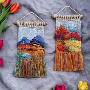 Mini Small Woven | Wall Hanging Autumn | Weave | Weaving Tapestry ...
