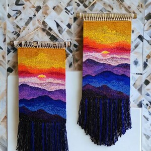 Handmade Tapestry Sunset | Woven Wall Hanging | Wall Decor Weaving ...