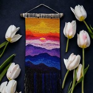 Handmade Tapestry Sunset | Woven Wall Hanging | Wall Decor Weaving ...