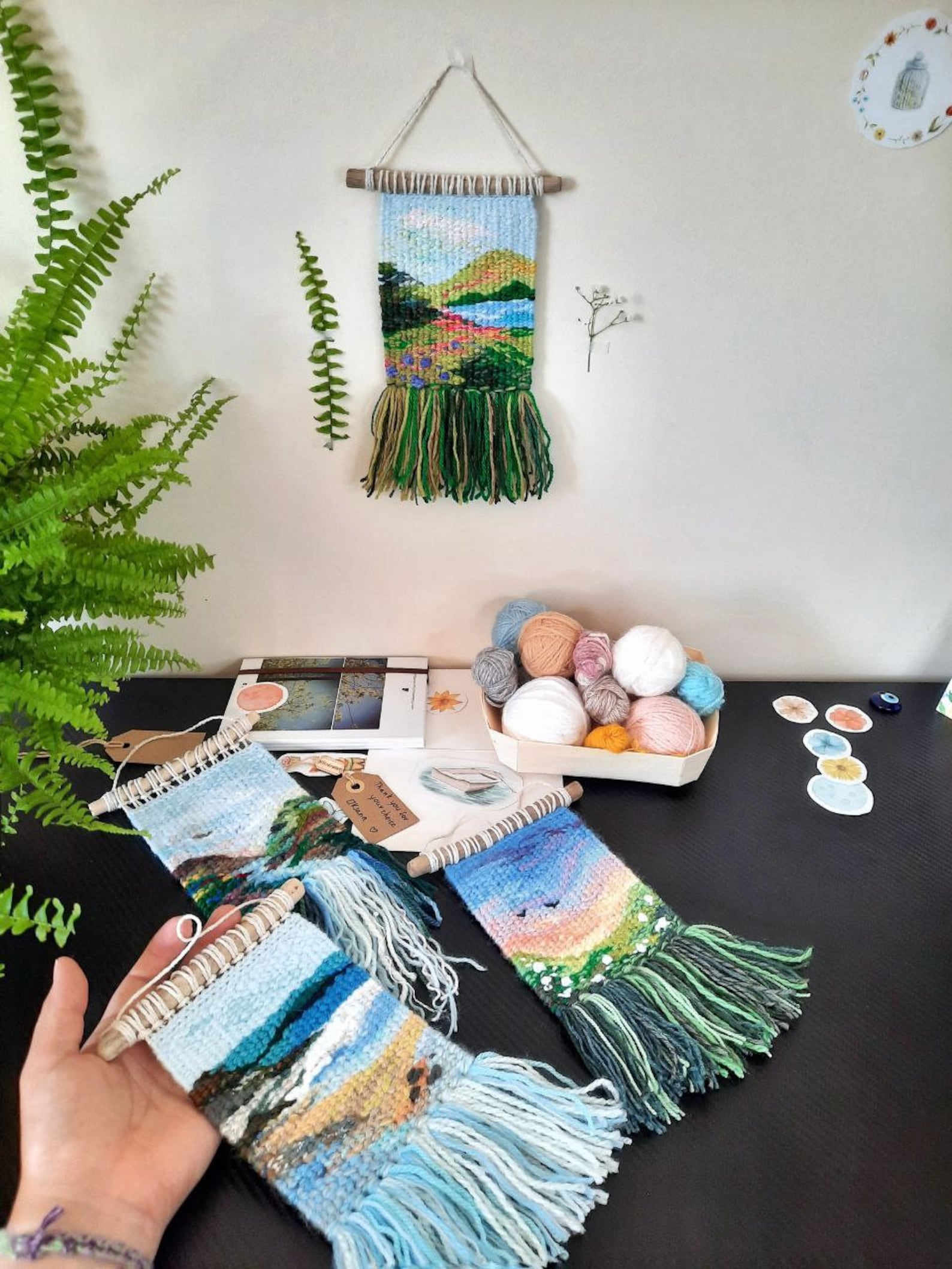 Mini Small Woven Wall Hanging | Weave Weaving Tapestry Ornaments ...