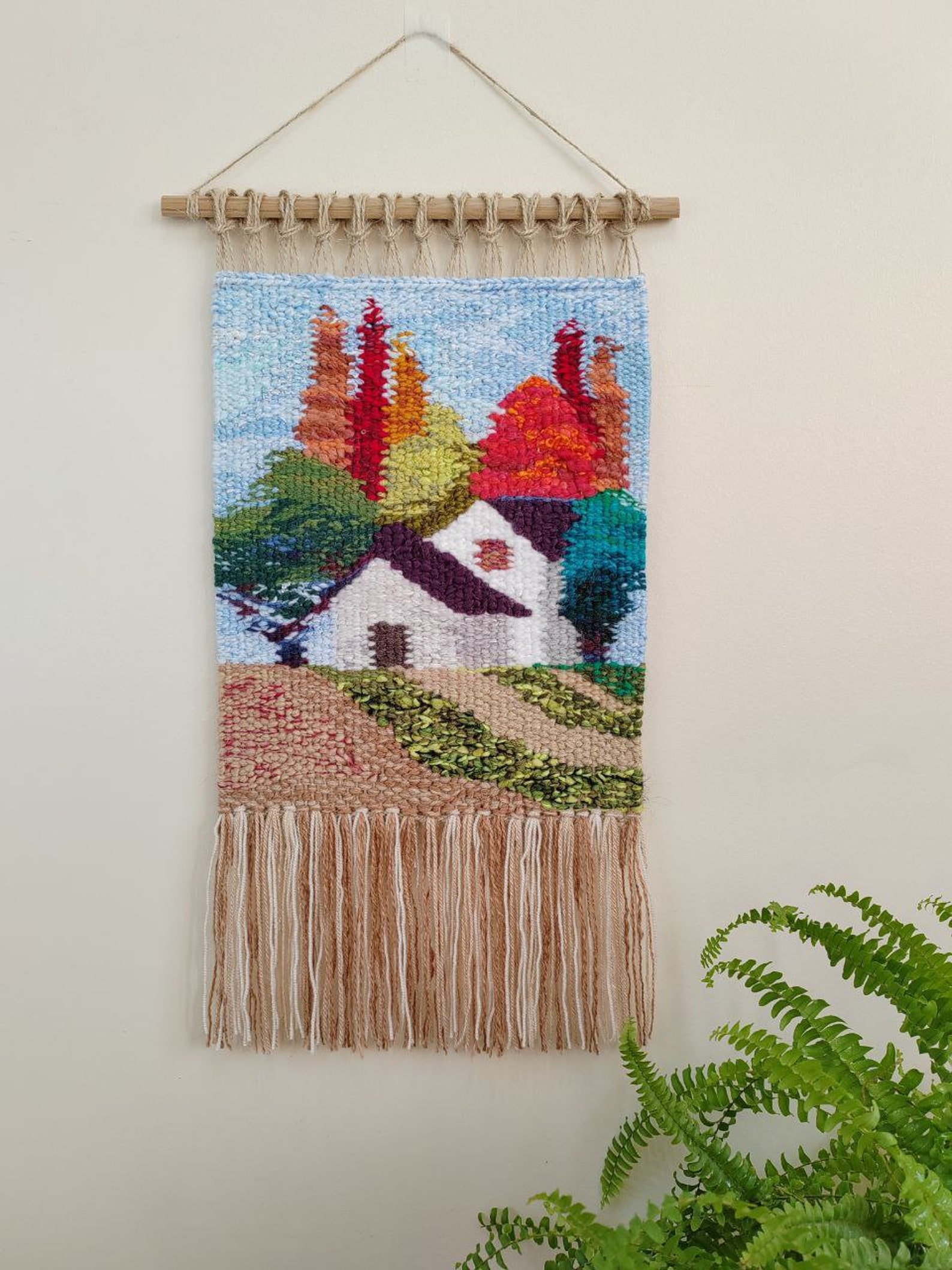 Woven Wall Hanging | House Warming Gift | House Wall Hanging | Textile ...
