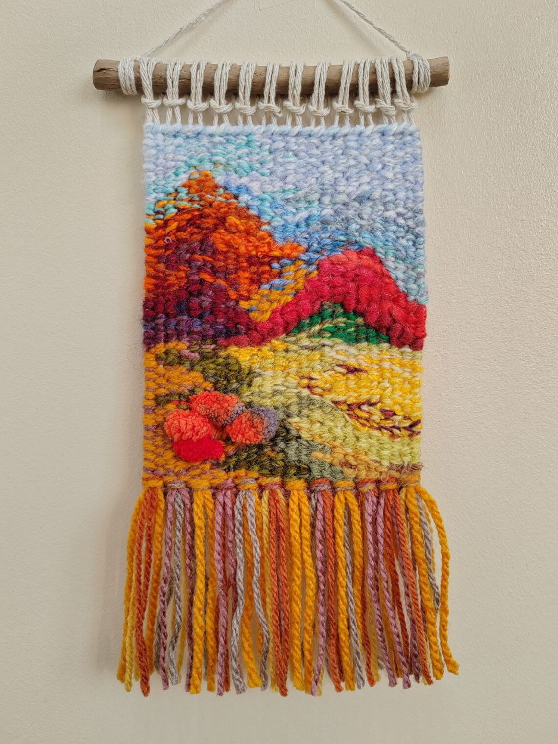 Mini Small Woven | Wall Hanging Autumn | Weave | Weaving Tapestry ...