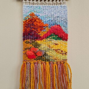 Mini Small Woven | Wall Hanging Autumn | Weave | Weaving Tapestry ...