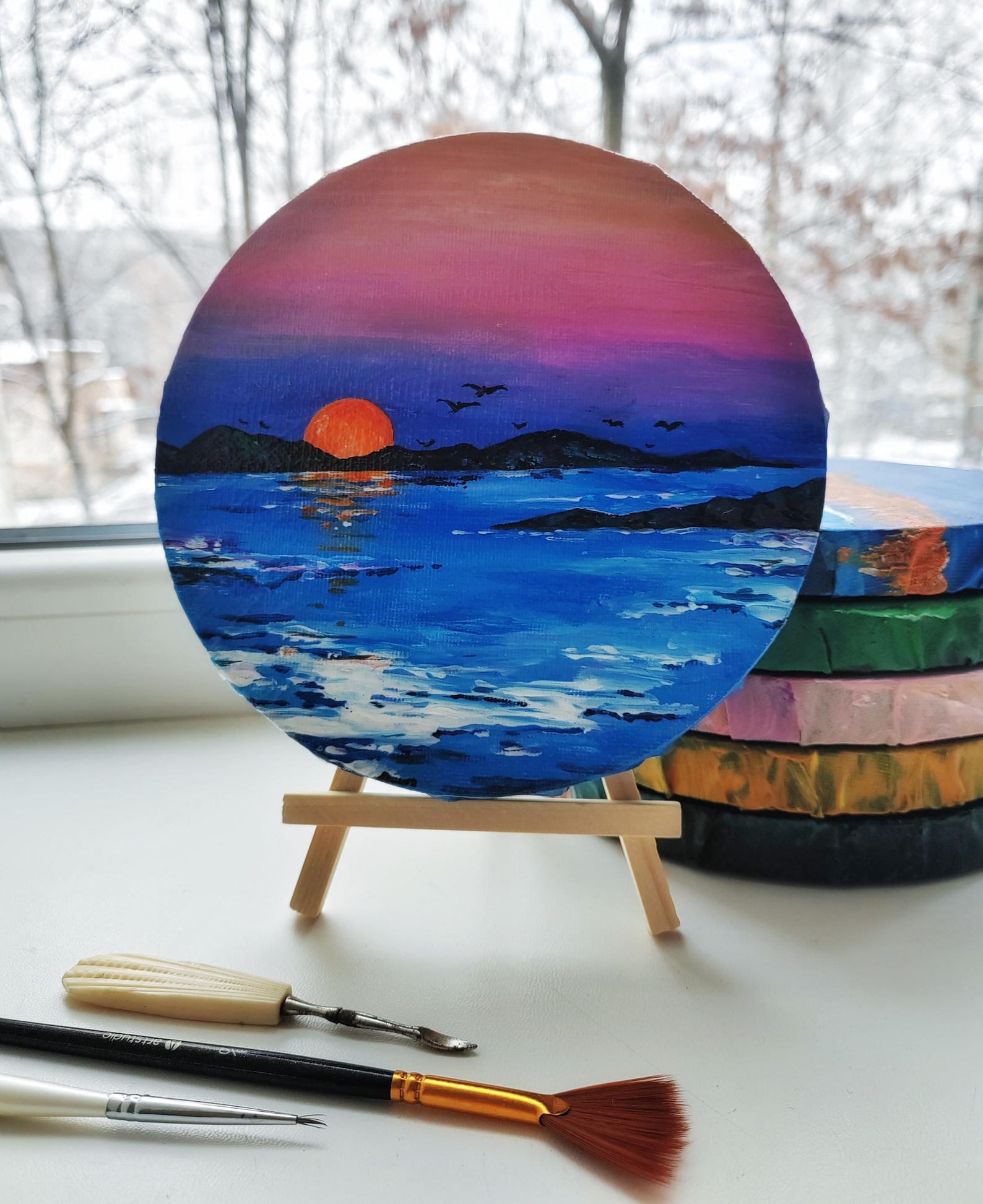 Mini Canvas Painting | Landscape Painting | Original Acrylic Painting ...