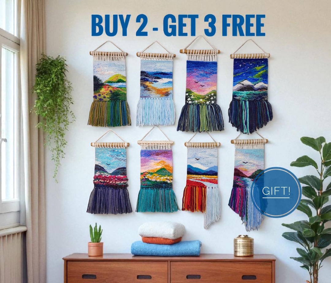 Mini Small Woven Wall Hanging | Weave Weaving Tapestry Ornaments ...