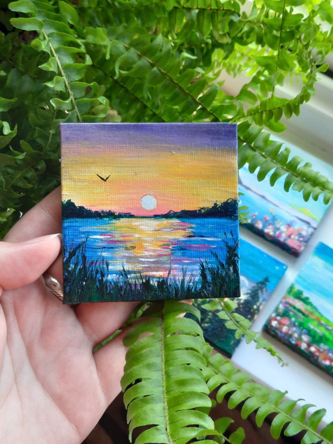 Mini Canvas Painting Landscape Painting Original Acrylic - Etsy