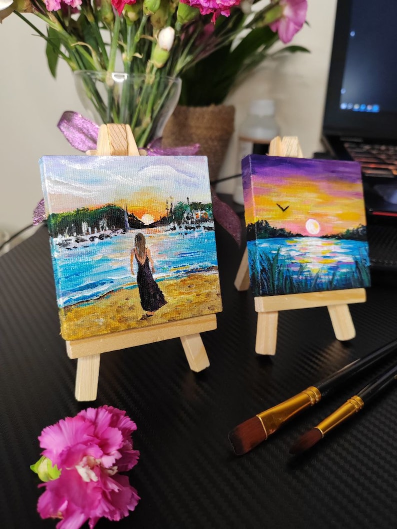 Mini Canvas Painting | Landscape Painting | Original Acrylic Painting ...