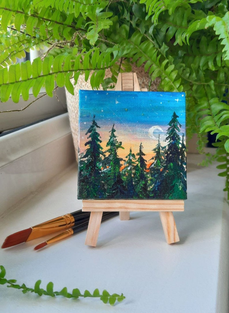 Mini Canvas Painting | Landscape Painting | Original Acrylic Painting ...