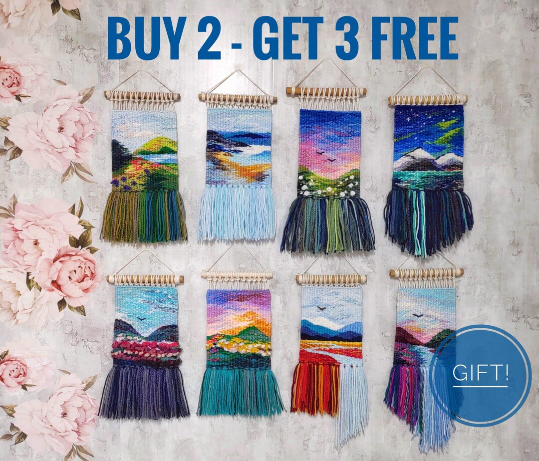 Mini Small Woven Wall Hanging | Weave Weaving Tapestry Ornaments ...