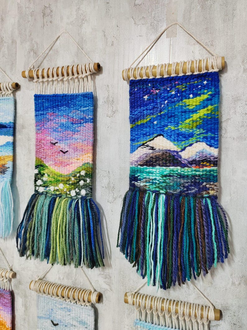 Mini Small Woven Wall Hanging | Weave Weaving Tapestry Ornaments ...