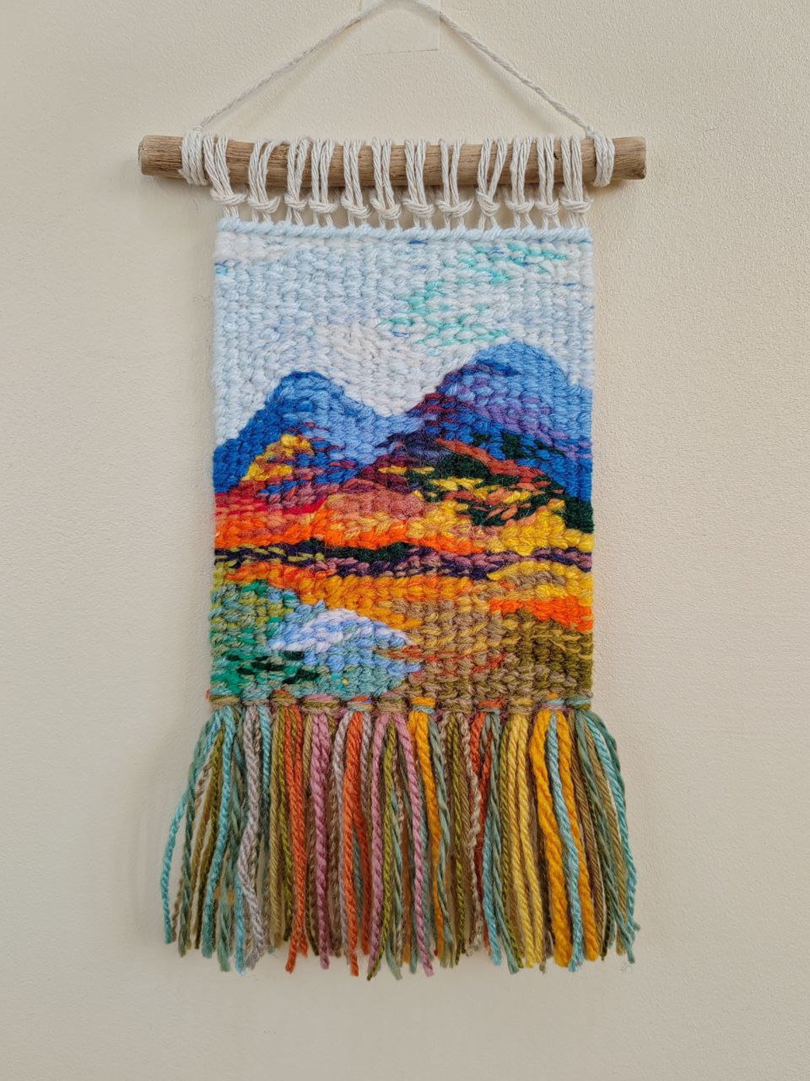 Mini Small Woven Wall Hanging Autumn Weave Weaving - Etsy UK