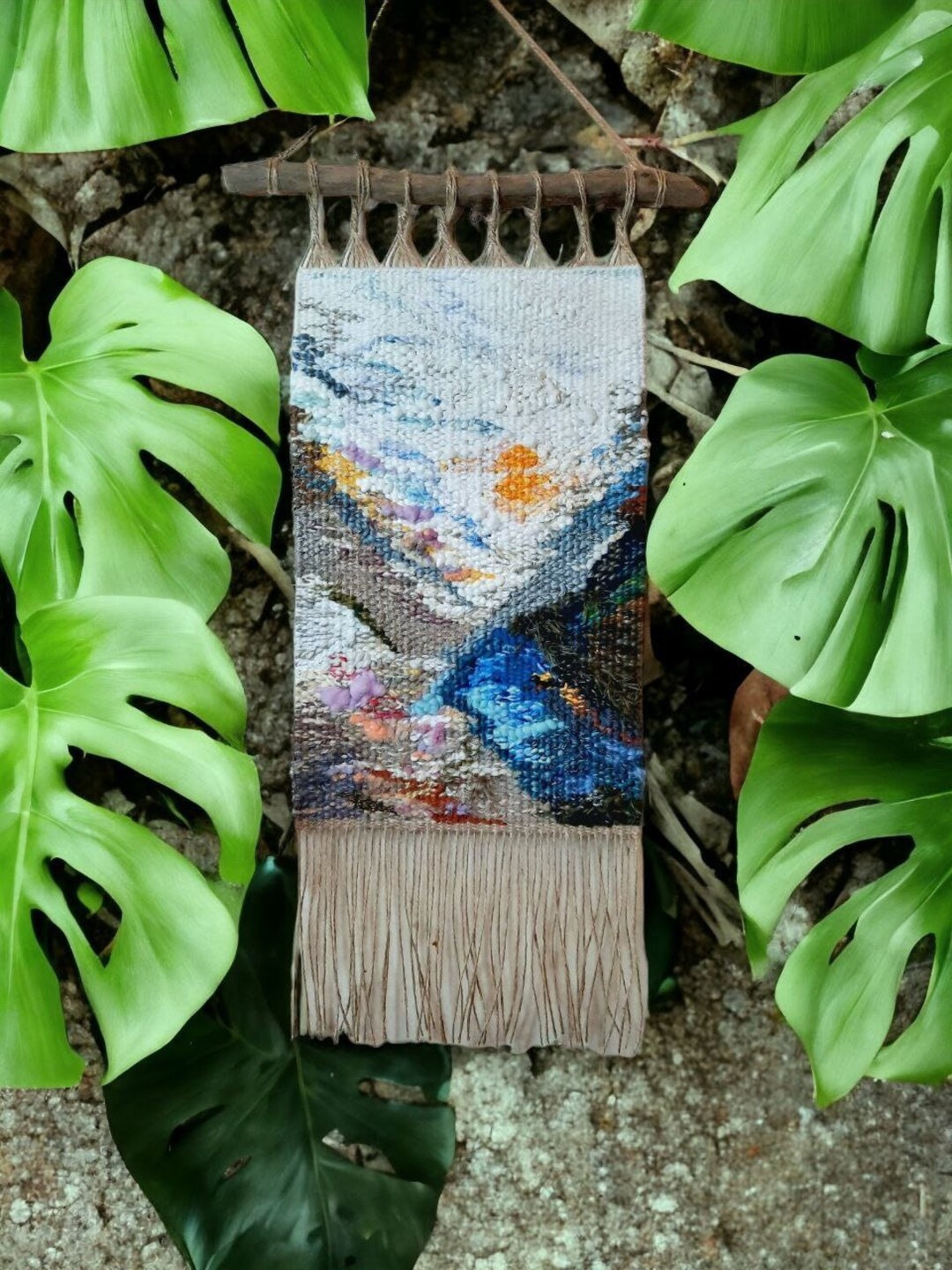 Handmade Sky Tapestry: Woven Fiber Art Wall Decor - Etsy