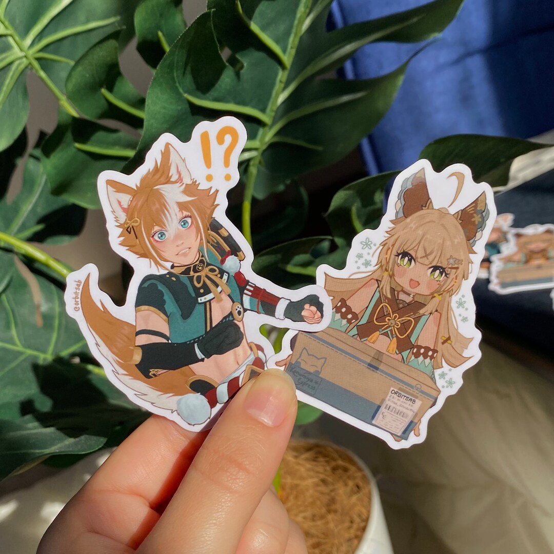 Genshin Impact Gorou and Kirara Cat & Dog - Inazuma | Diecut, Matte ...