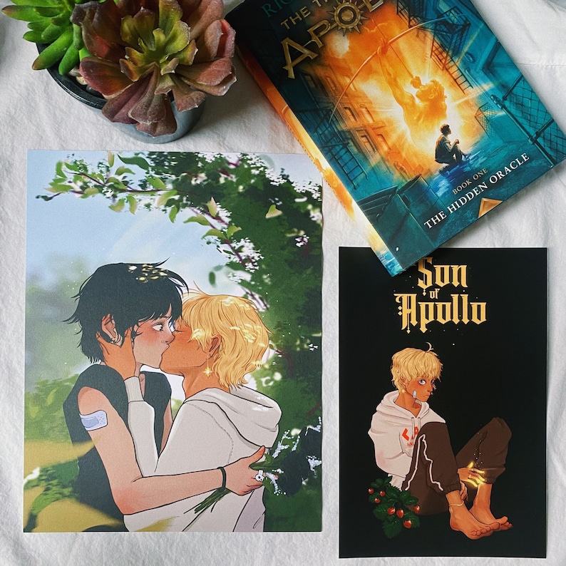 Solangelo Kiss Fine Art Print the Heroes of Olympus | Etsy