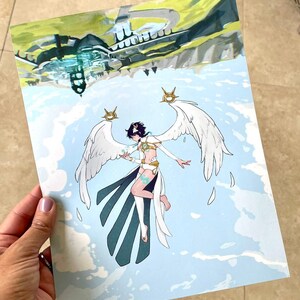 Genshin Impact Anemo Archon, Barbados Fine Art Print Illustration Print ...