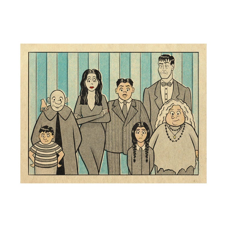 The Addams Family Vintage Comic Film Art Print - Etsy