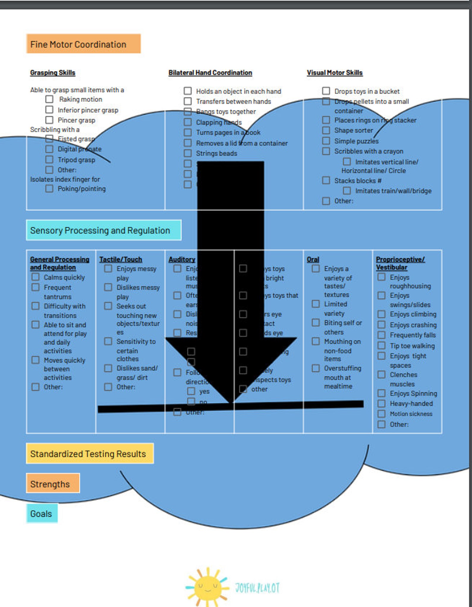 Occupational Therapy Early Intervention Evaluation Template Form - Etsy