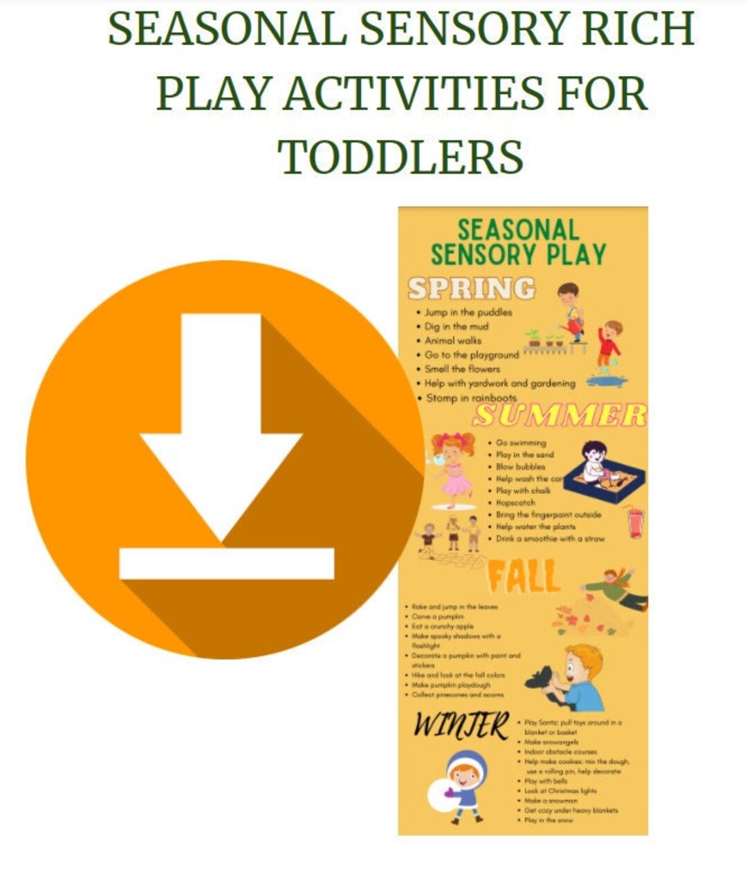Handout for Seasonal Sensory Rich Play Activities for Toddlers - Etsy