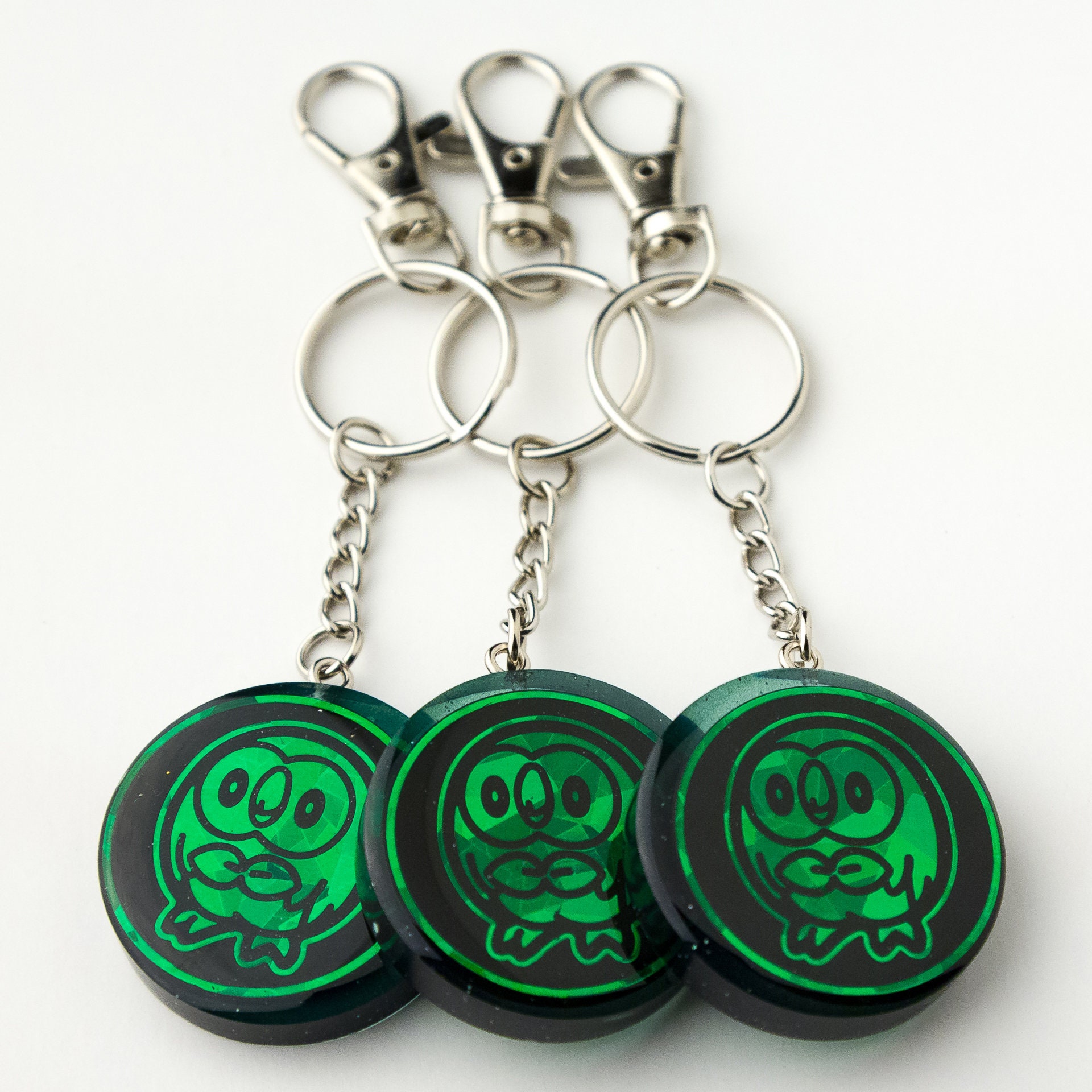 Rowlet Keychain Pokemon Keychain Upcycled Pokemon Coin - Etsy