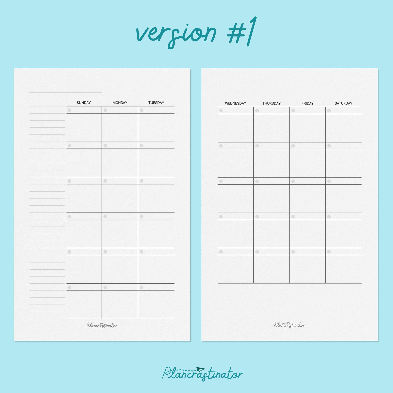 Undated Monthly Printable Calendar Pages | ADHD Planner, Two Page ...