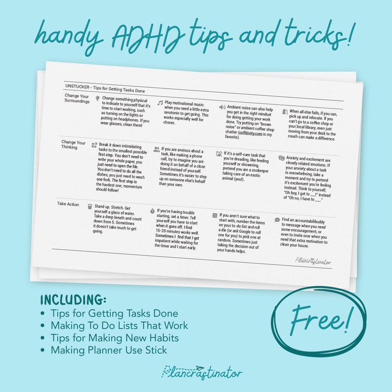 Undated Monthly Printable Calendar Pages | ADHD Planner, Two Page ...