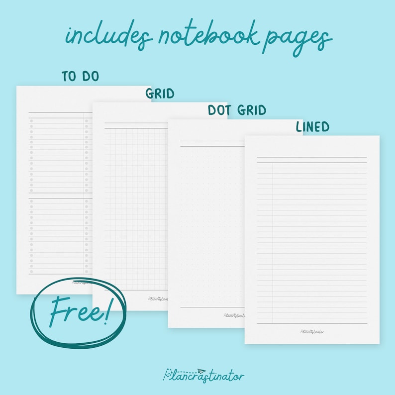 Undated Monthly Printable Calendar Pages | ADHD Planner, Two Page ...