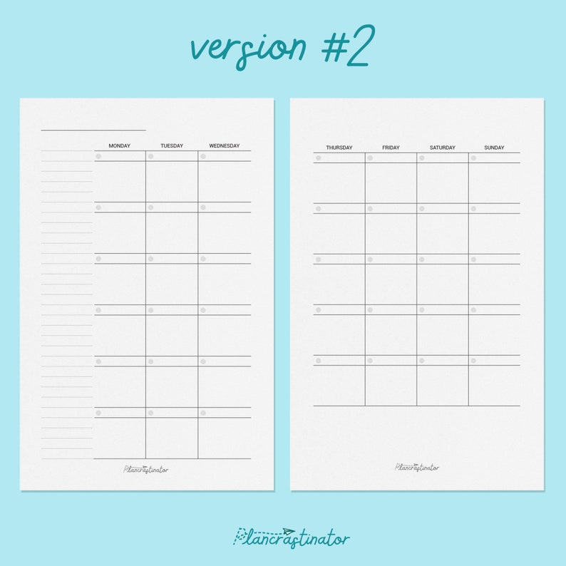 Undated Monthly Printable Calendar Pages ADHD Planner, Two Page Spread ...