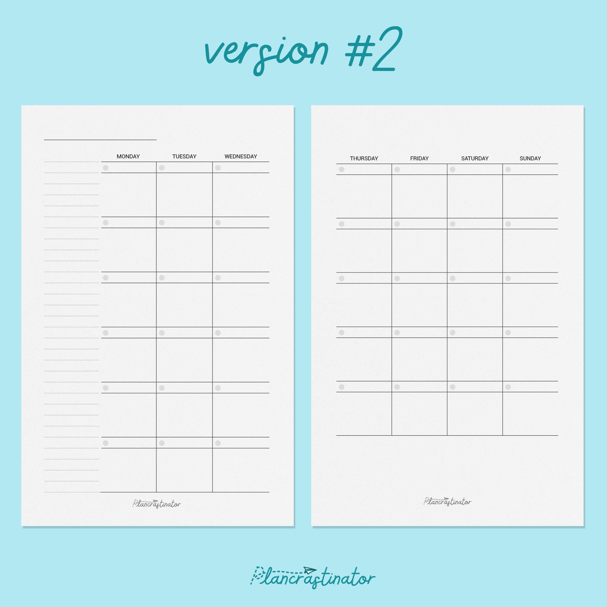 Undated Monthly Printable Calendar Pages | ADHD Planner, Two Page ...