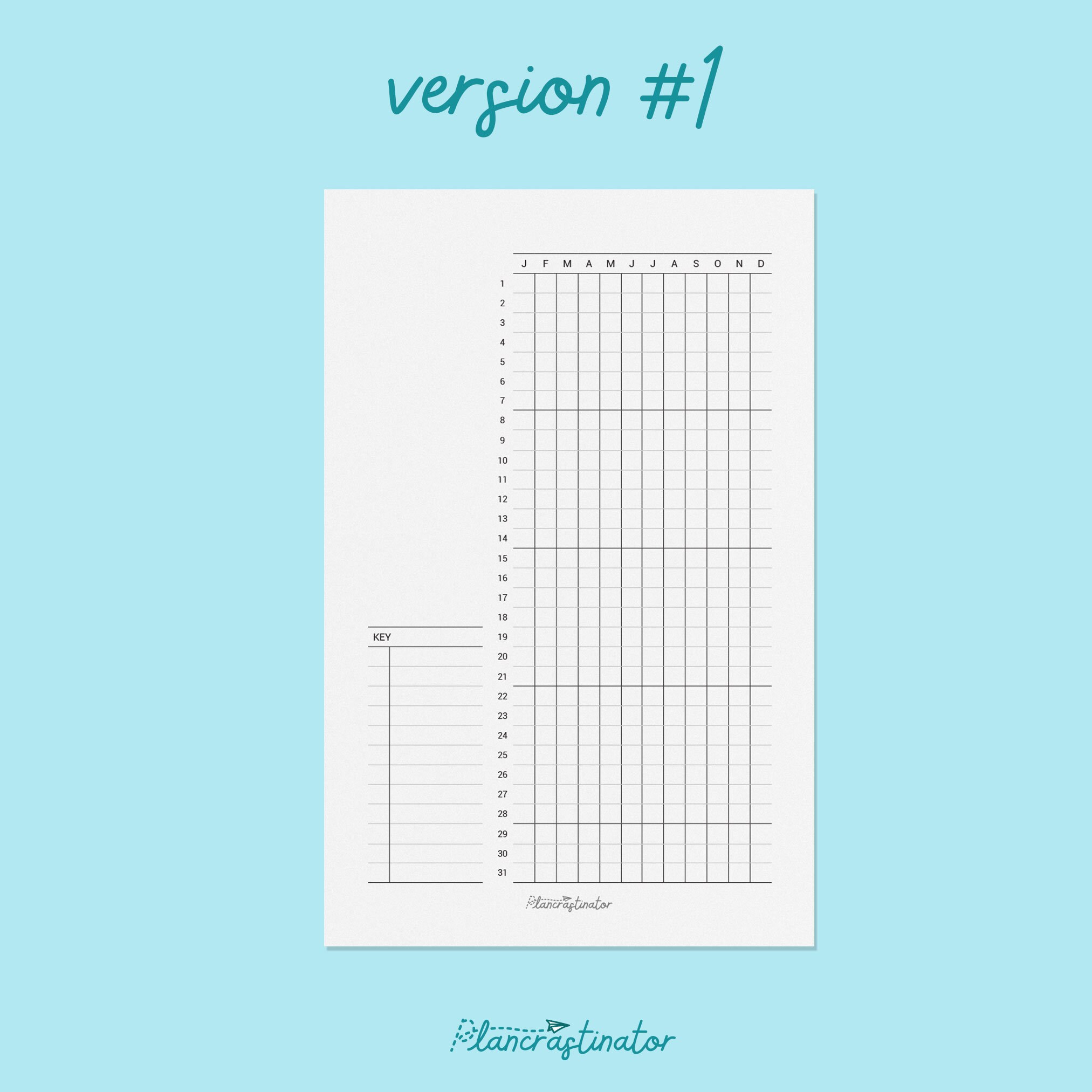 Undated Yearly Printable Tracker Graph Pages | ADHD Planner, PDF, Half ...