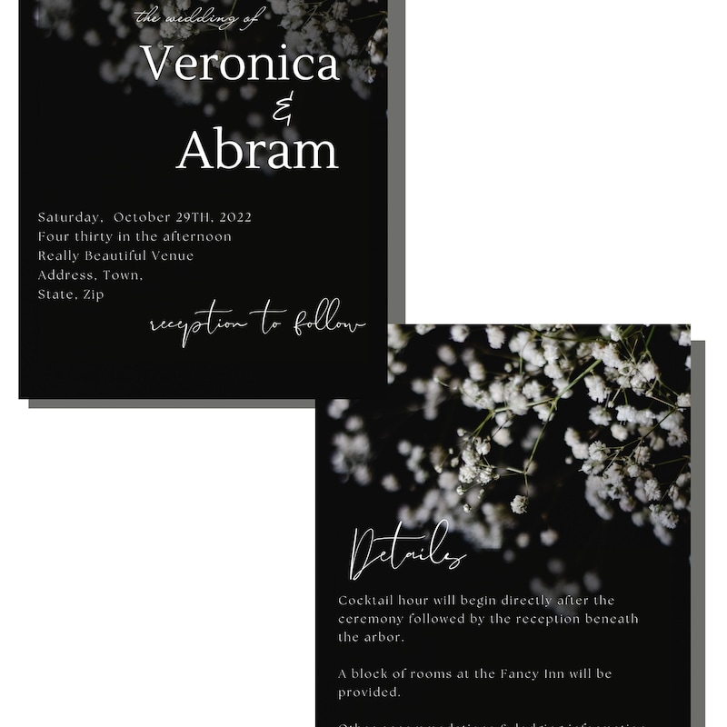 Dark Wedding Invitations - Etsy