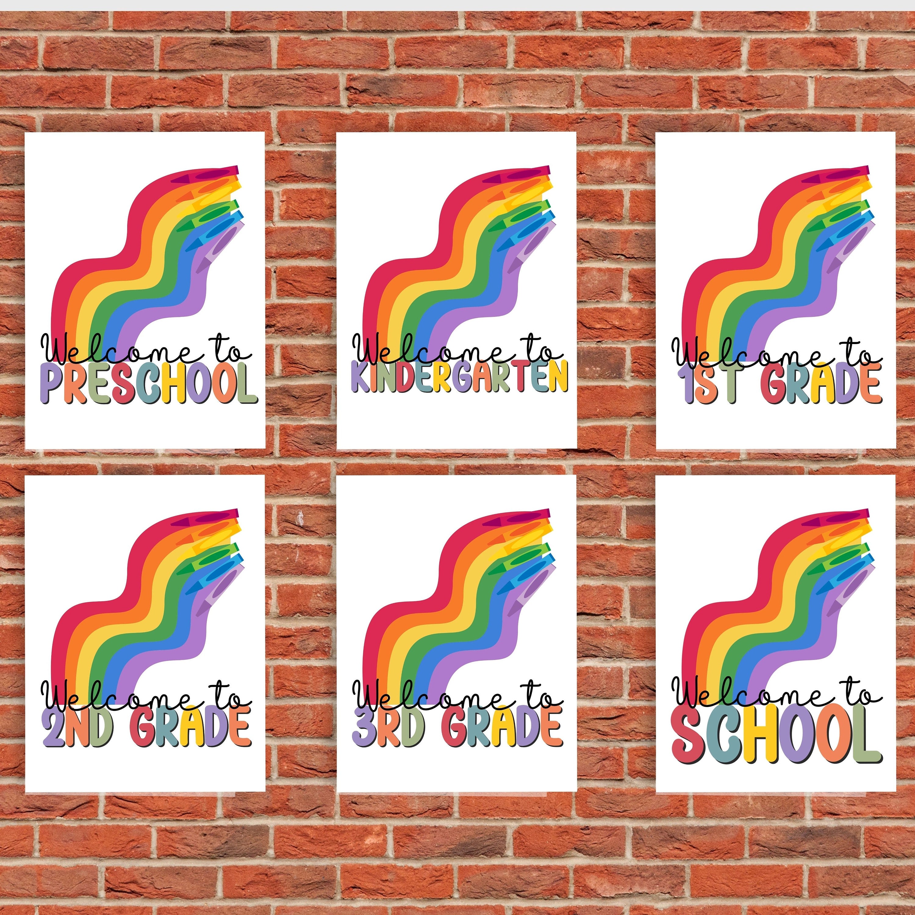 Color A Rainbow Welcome to School Wall Art, Printable Instant Downloads ...