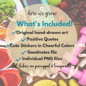 Healthy Habits Digital Sticker Set - Precropped and Transparent ...