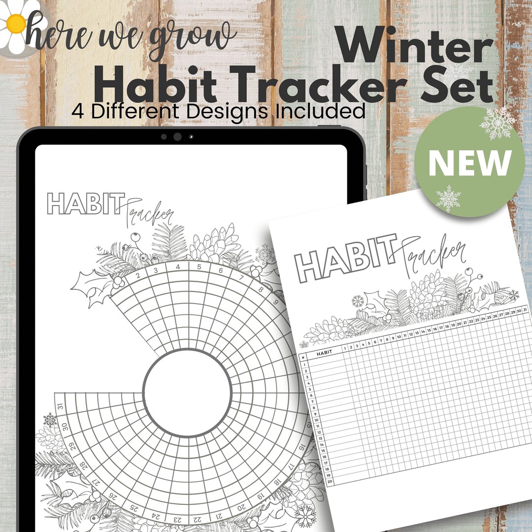 Winter Habit Tracker Set - Etsy
