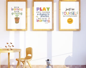 We Are Growing! Set of 4 Classroom Wall Art Posters for School and Home ...