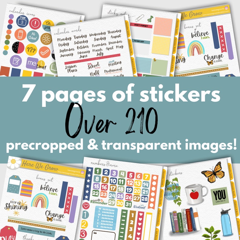 Teacher Planner Digital Sticker Book - Hyperlinked Goodnotes File ...