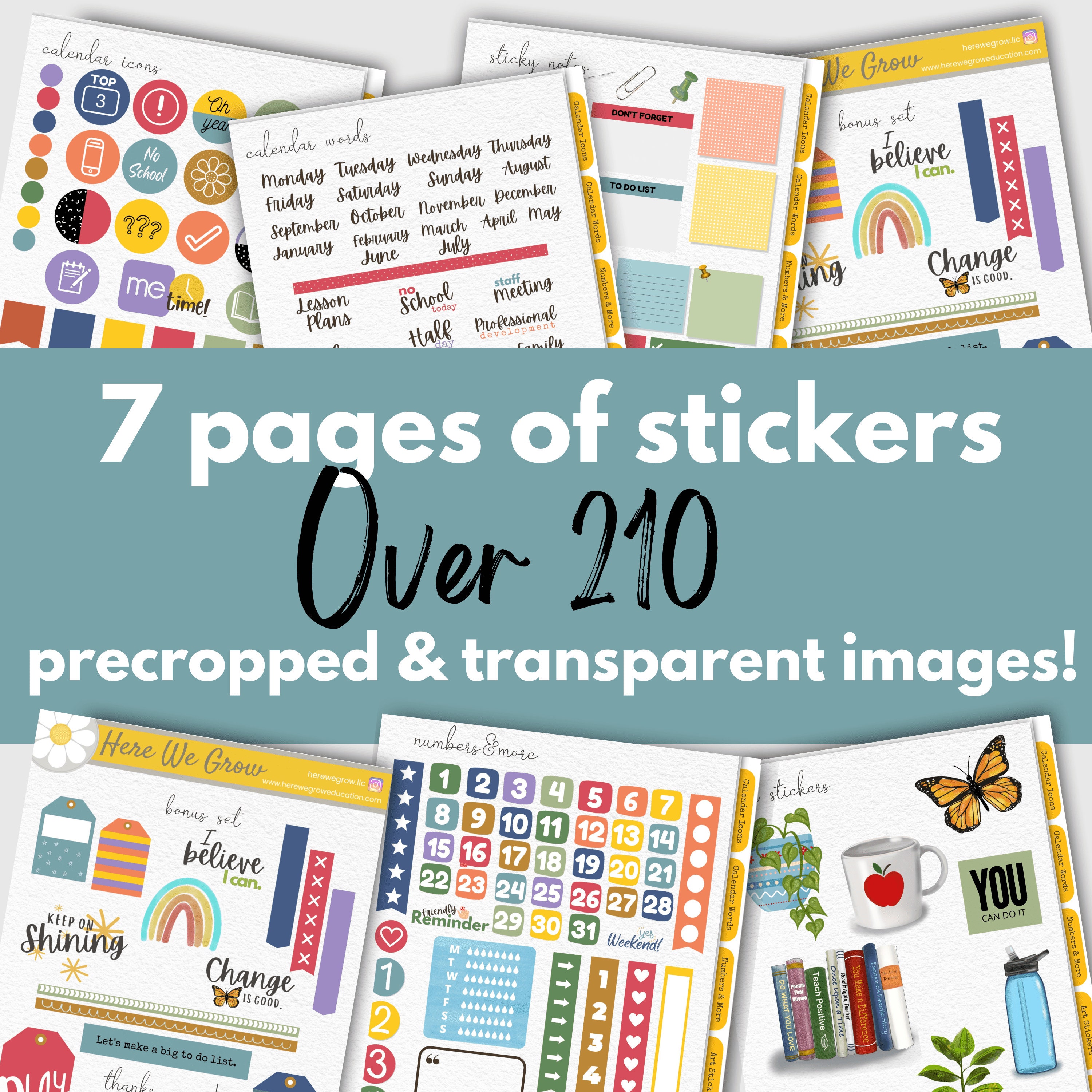 Teacher Planner Digital Sticker Book - Hyperlinked Goodnotes File ...