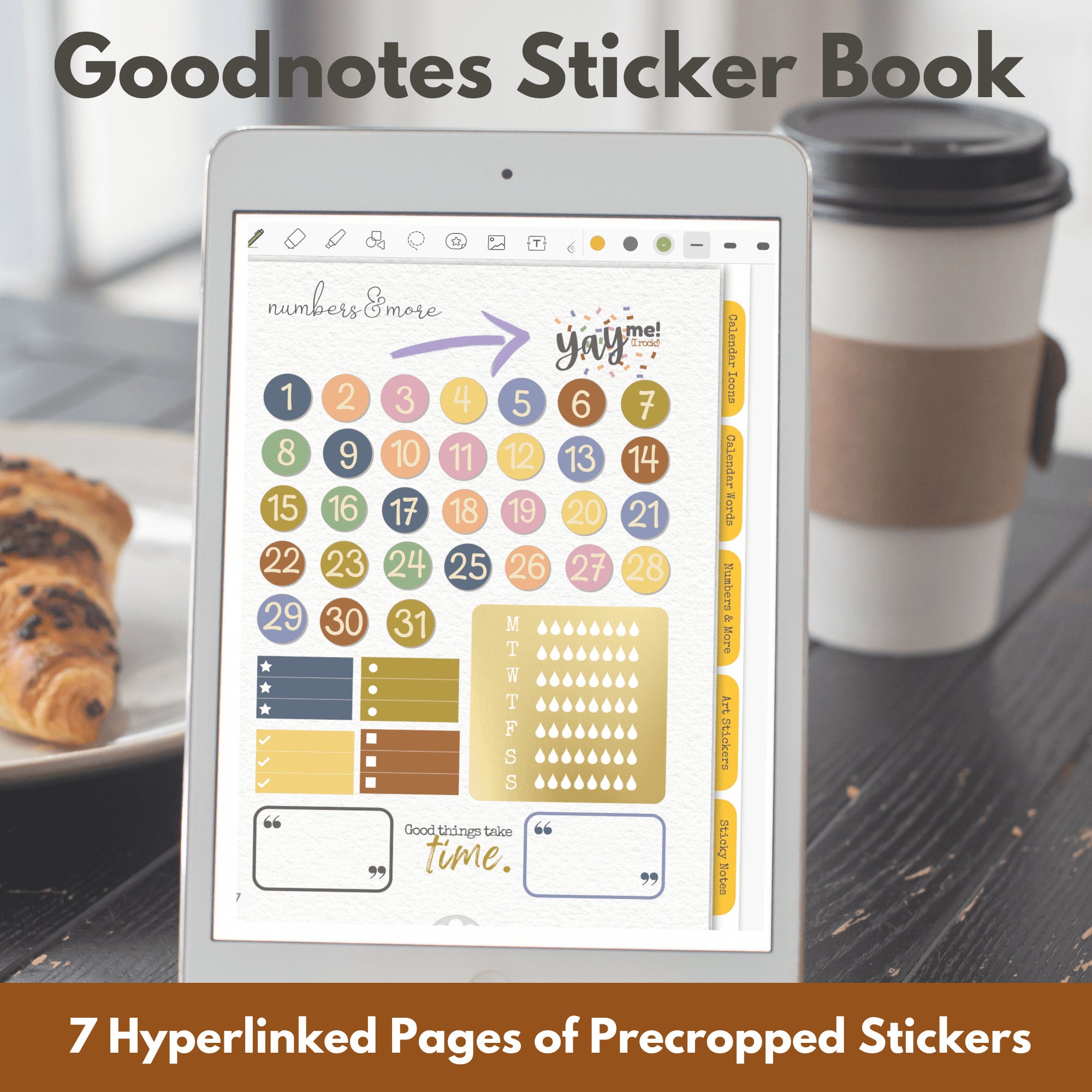 Positive Mindset Digital Sticker Book - Hyperlinked Goodnotes File ...
