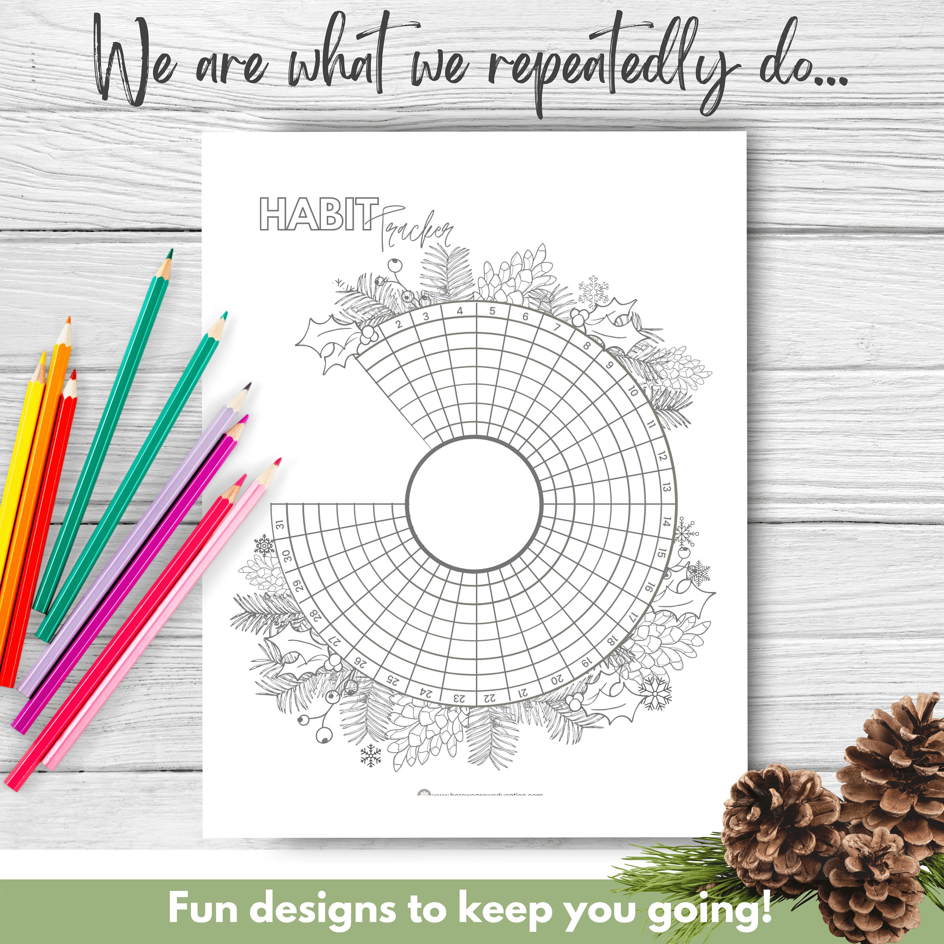 Winter Habit Tracker Set - Etsy