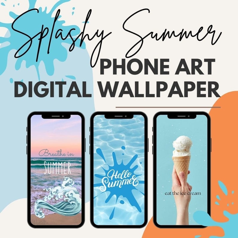Splashy Summer Phone Wallpaper, Beach Phone Background - Etsy