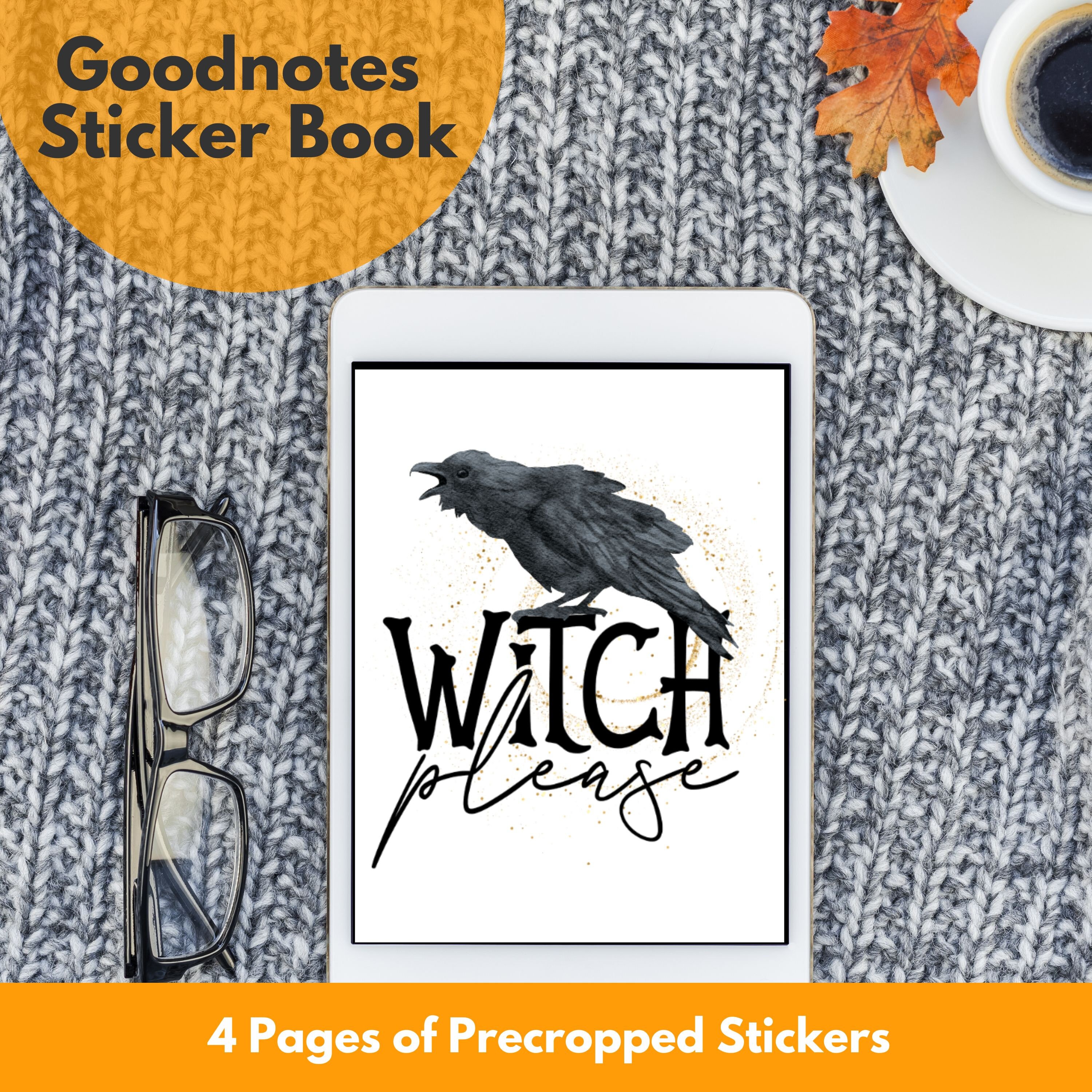 Halloween Digital Sticker Set - Hyperlinked Goodnotes Book, Individual ...