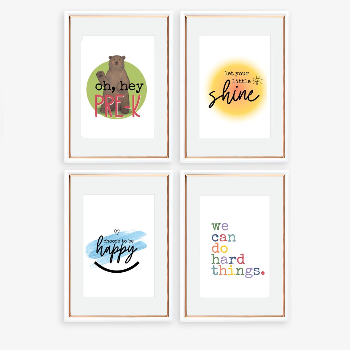 Oh Hey Prek Colorful Classroom Wall Art Set of 4 Playful - Etsy