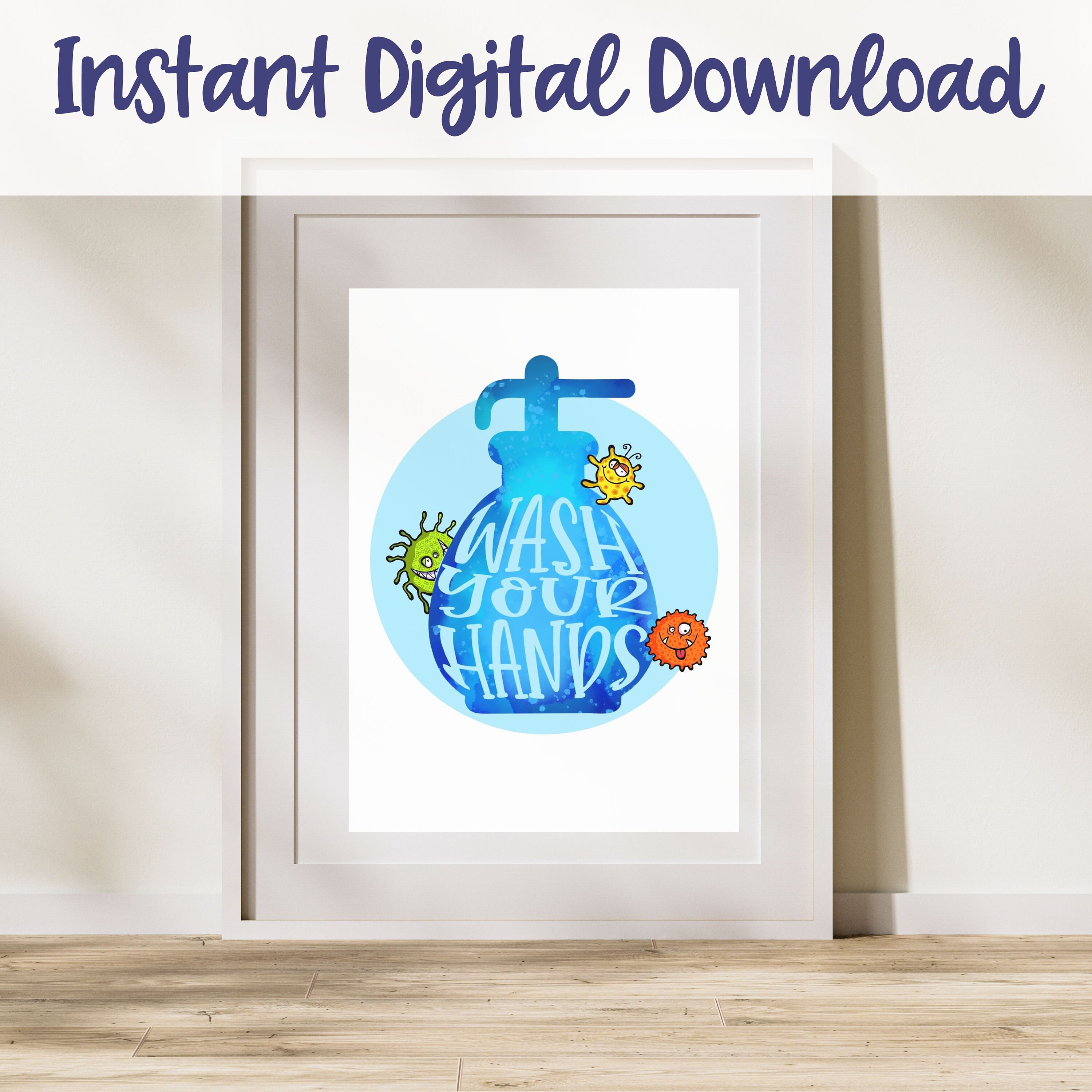 Wash Your Hands! Set of 4 Handwashing Reminders for School and Home ...