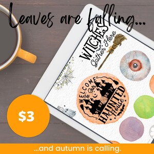 Halloween Digital Sticker Set - Hyperlinked Goodnotes Book, Individual ...