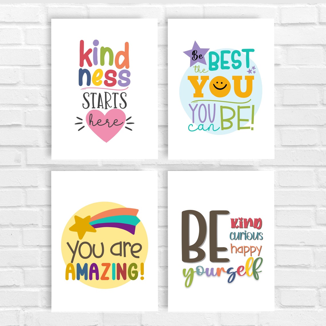 You Are Amazing! Set of 4 Classroom Wall Art Posters for School and ...