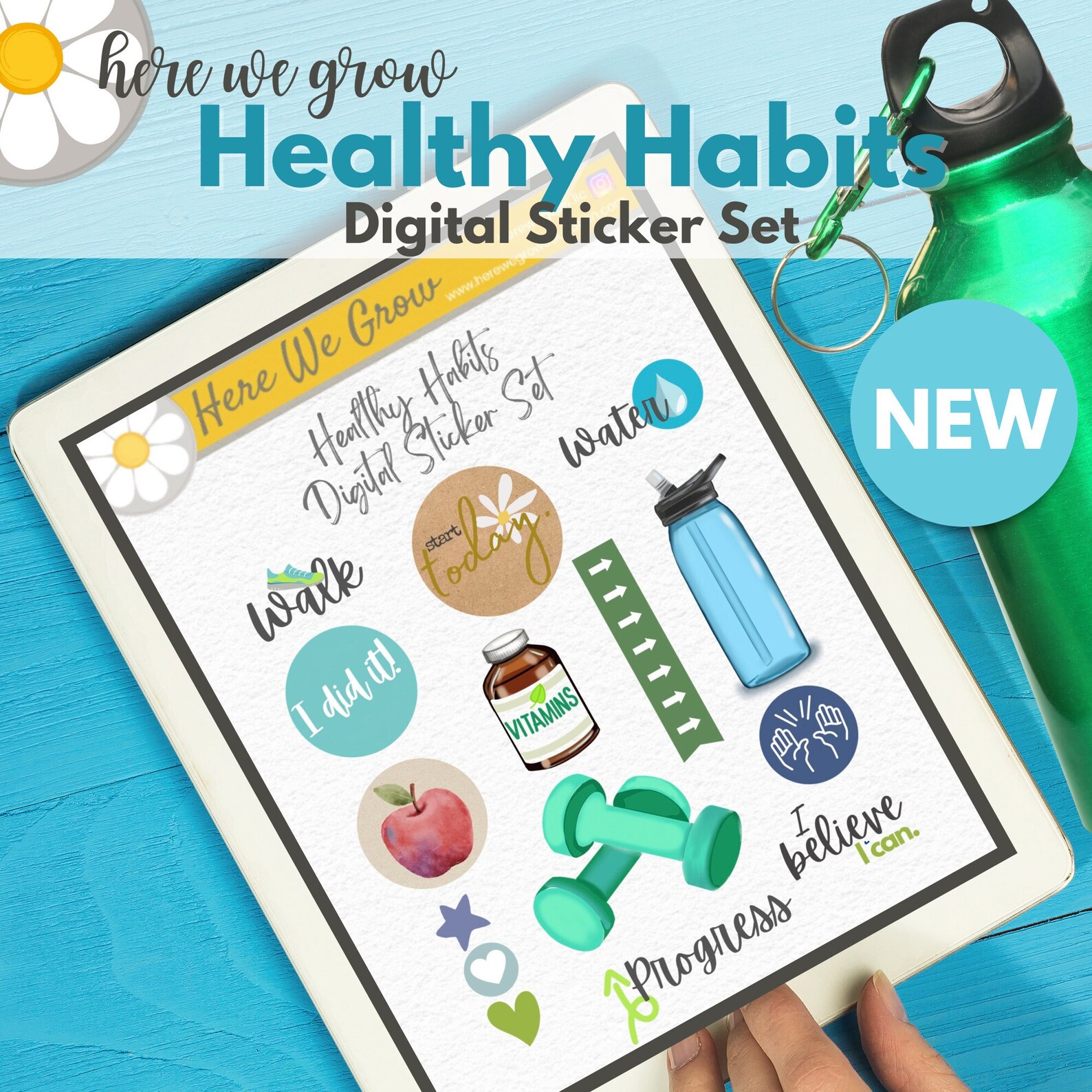 Healthy Habits Digital Sticker Set - Precropped and Transparent ...