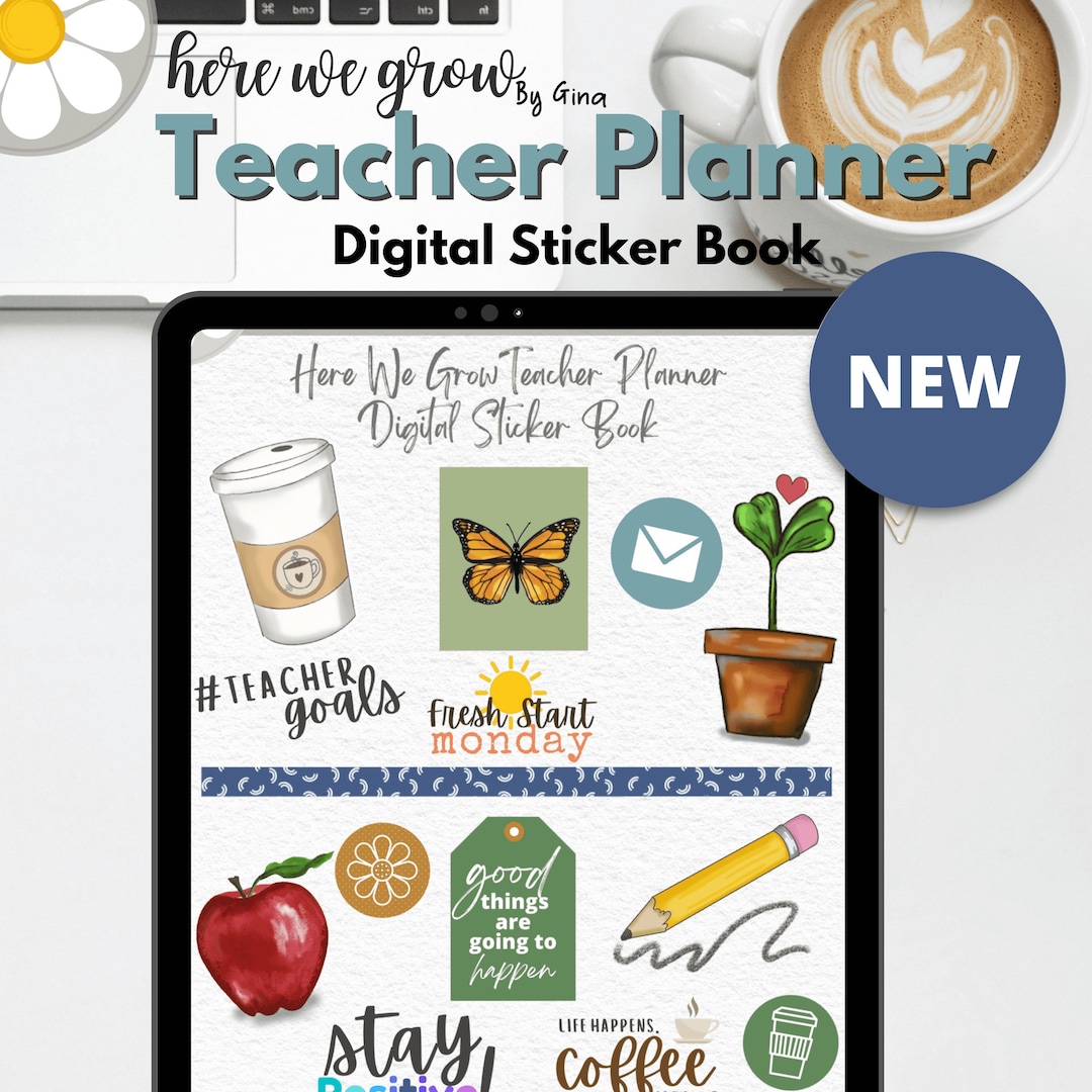 Teacher Planner Digital Sticker Book - Hyperlinked Goodnotes File ...