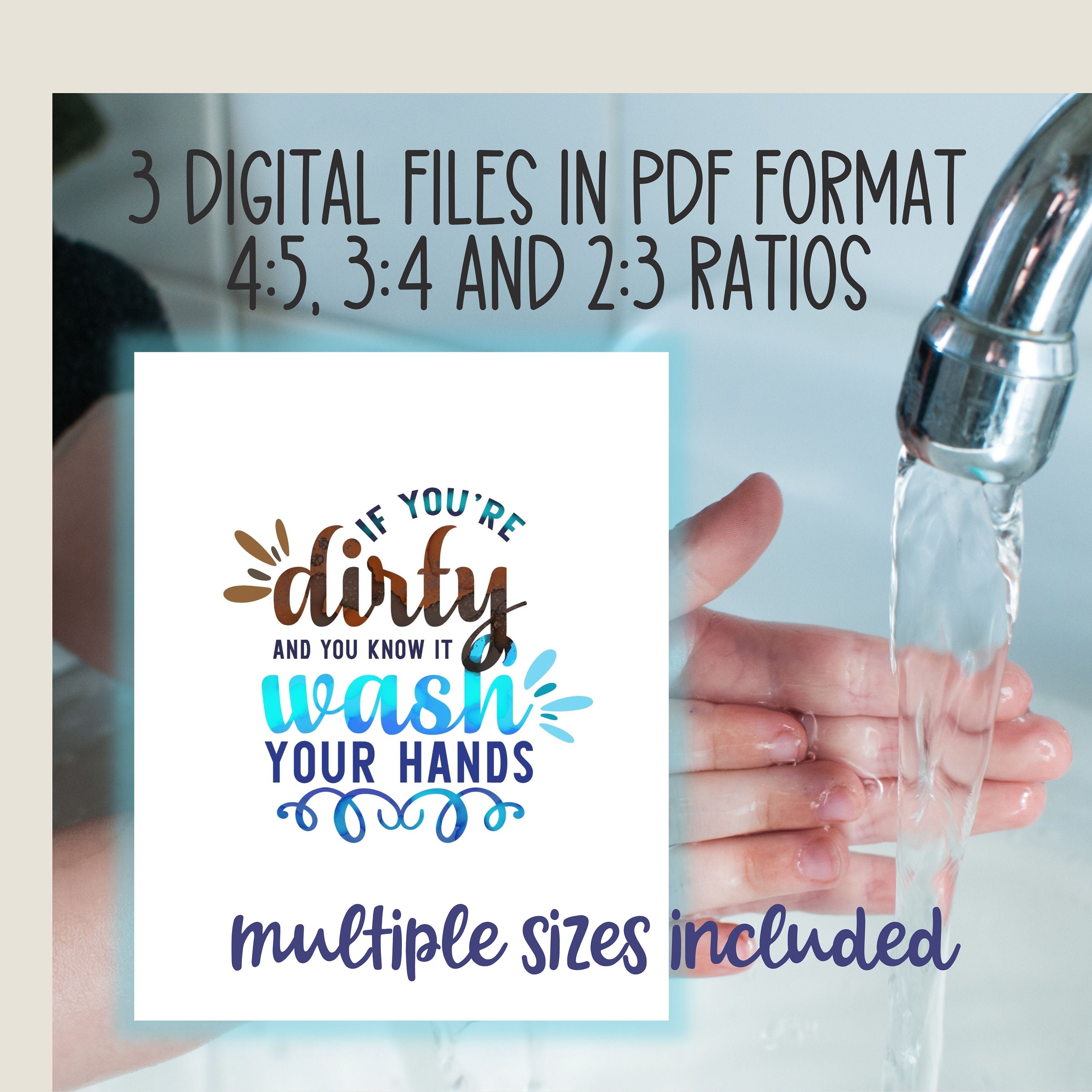 Wash Your Hands! Set of 4 Handwashing Reminders for School and Home ...