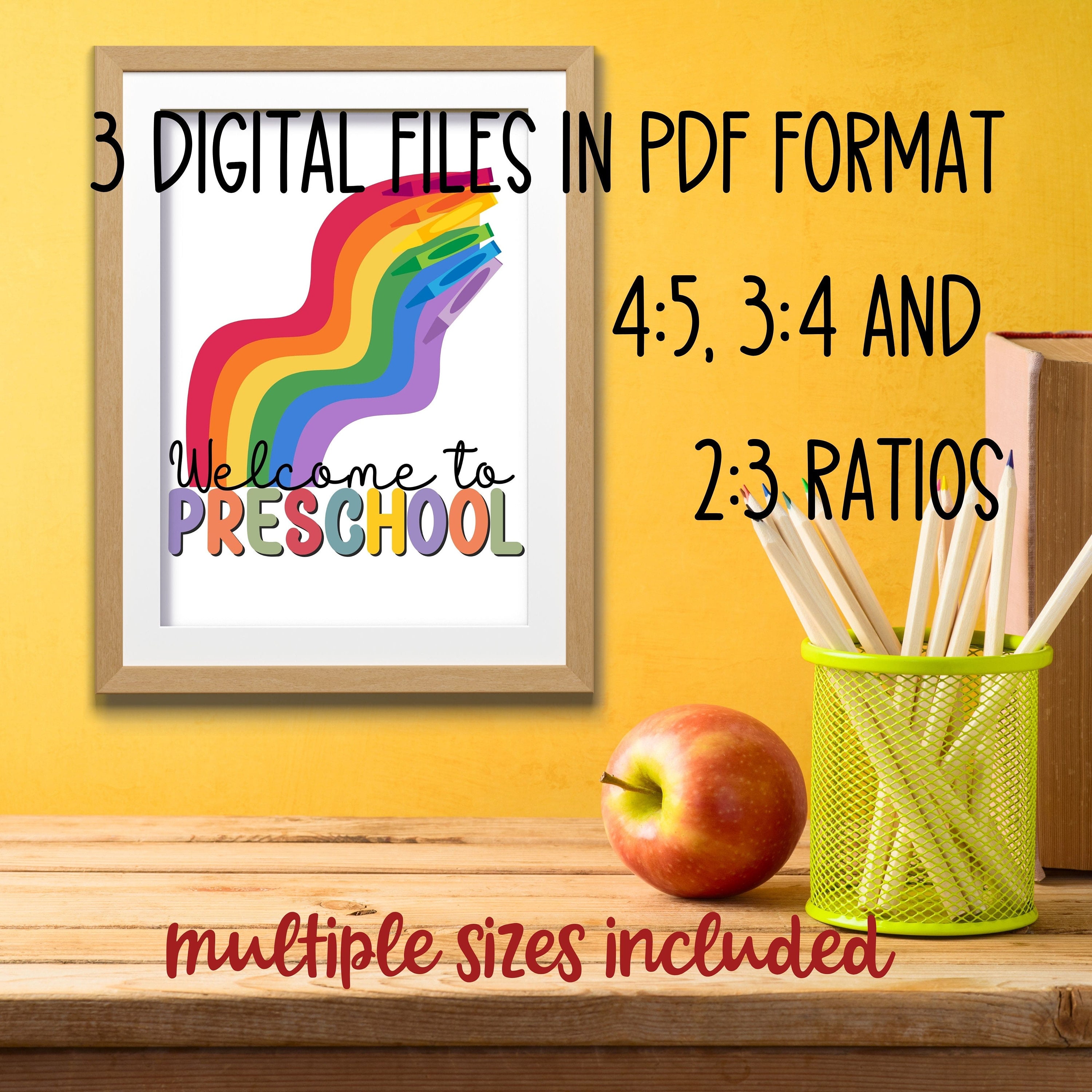 Color A Rainbow Welcome to School Wall Art, Printable Instant Downloads ...